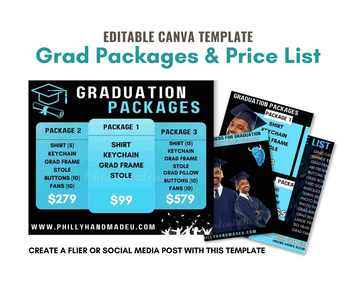 Graduation Packages and Price List – Canva Template(Canva Pro Needed ...